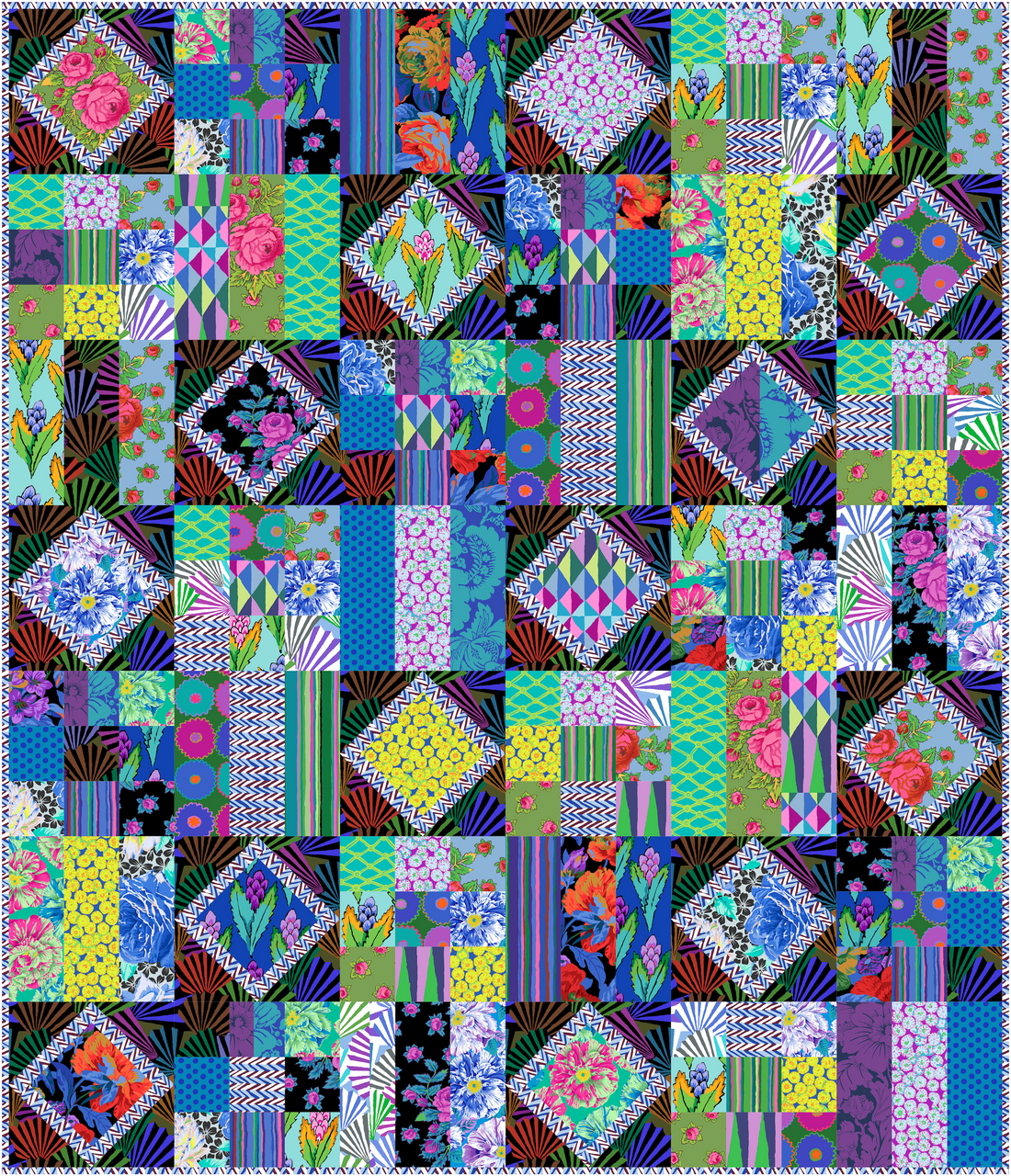 Freeze Frame Quilt Kit - Cool Kaffe Collective February 2026 – Sew Colorful