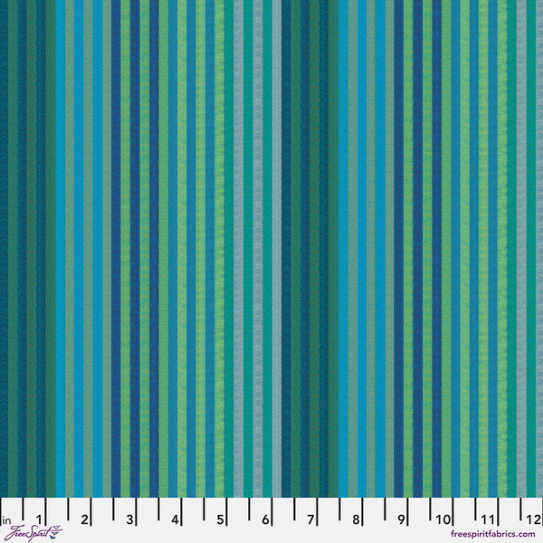 WOVEN STRIPES CATERPILLAR STRIPES Aqua WSGP001 Kaffe Fassett Collectiv ...