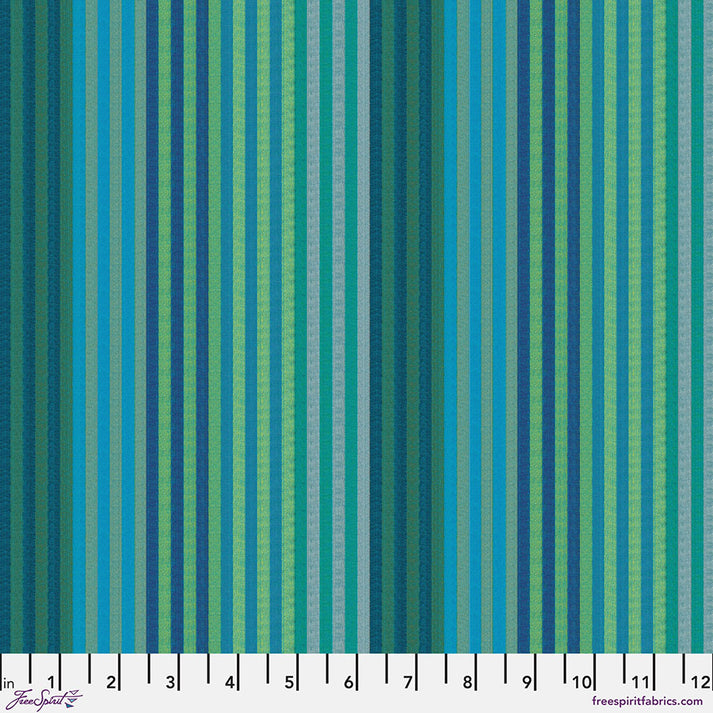 WOVEN STRIPES CATERPILLAR STRIPES Aqua WSGP001 Kaffe Fassett Collectiv ...